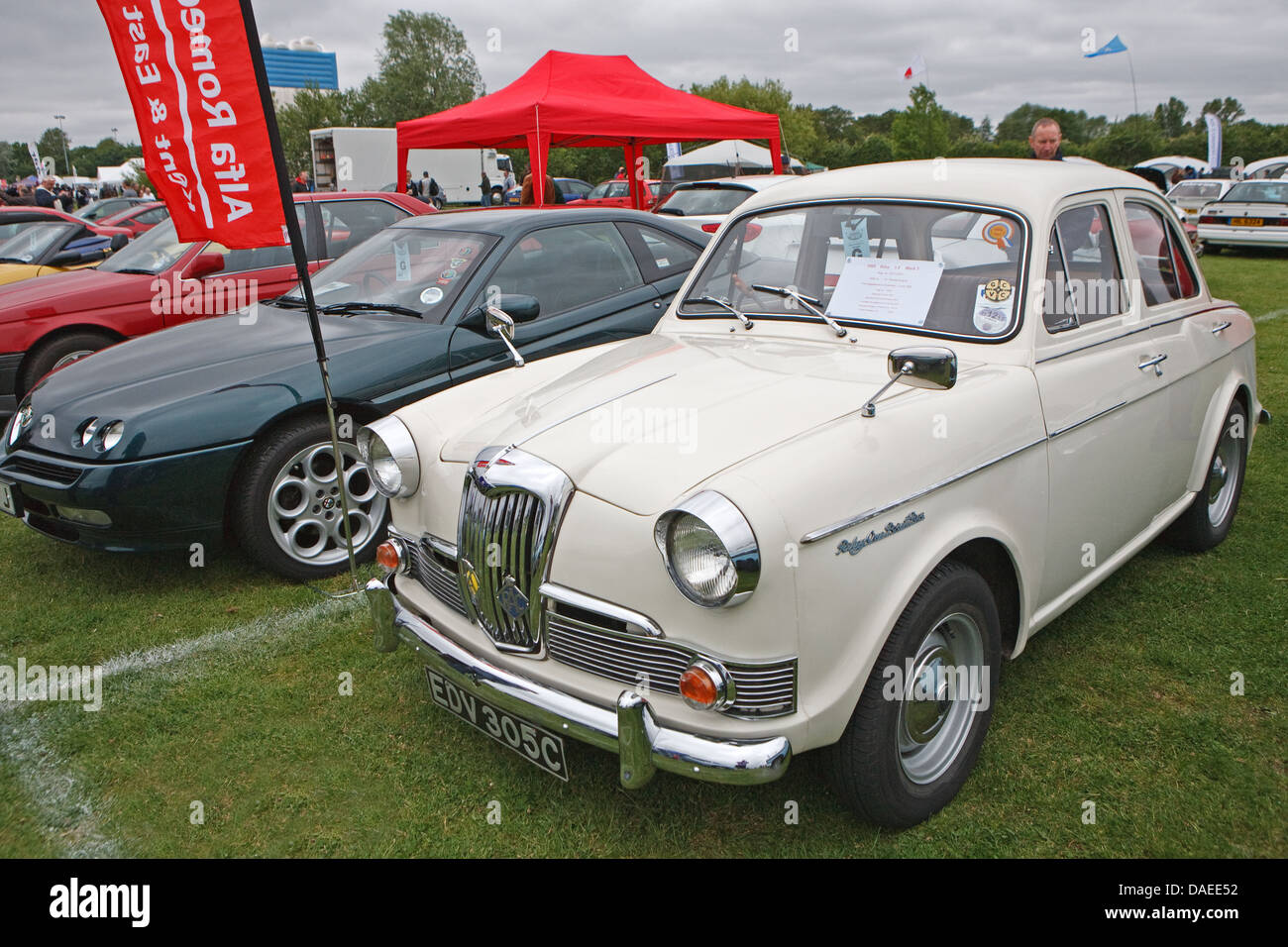 A white Riley estate 1.5 1489cc on display at the Norman Park Classic ...