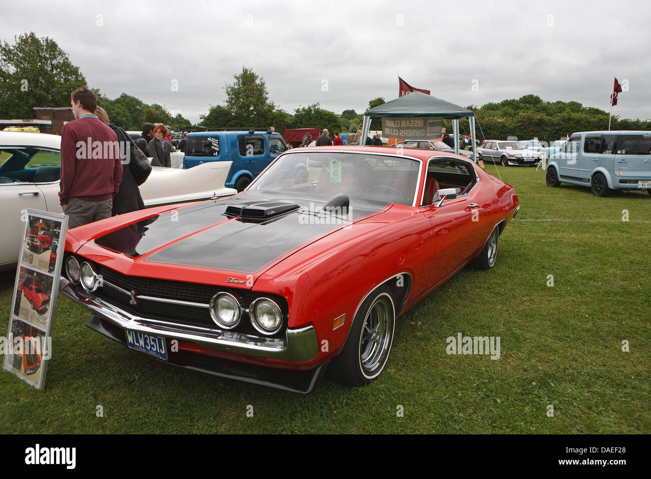 Red Ford saloon 5730cc 2 door saloon on display at the Bromley Pageant ...