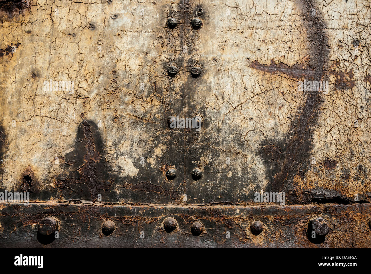 Industrial cast iron door rust and cracked paint background Stock Photo ...