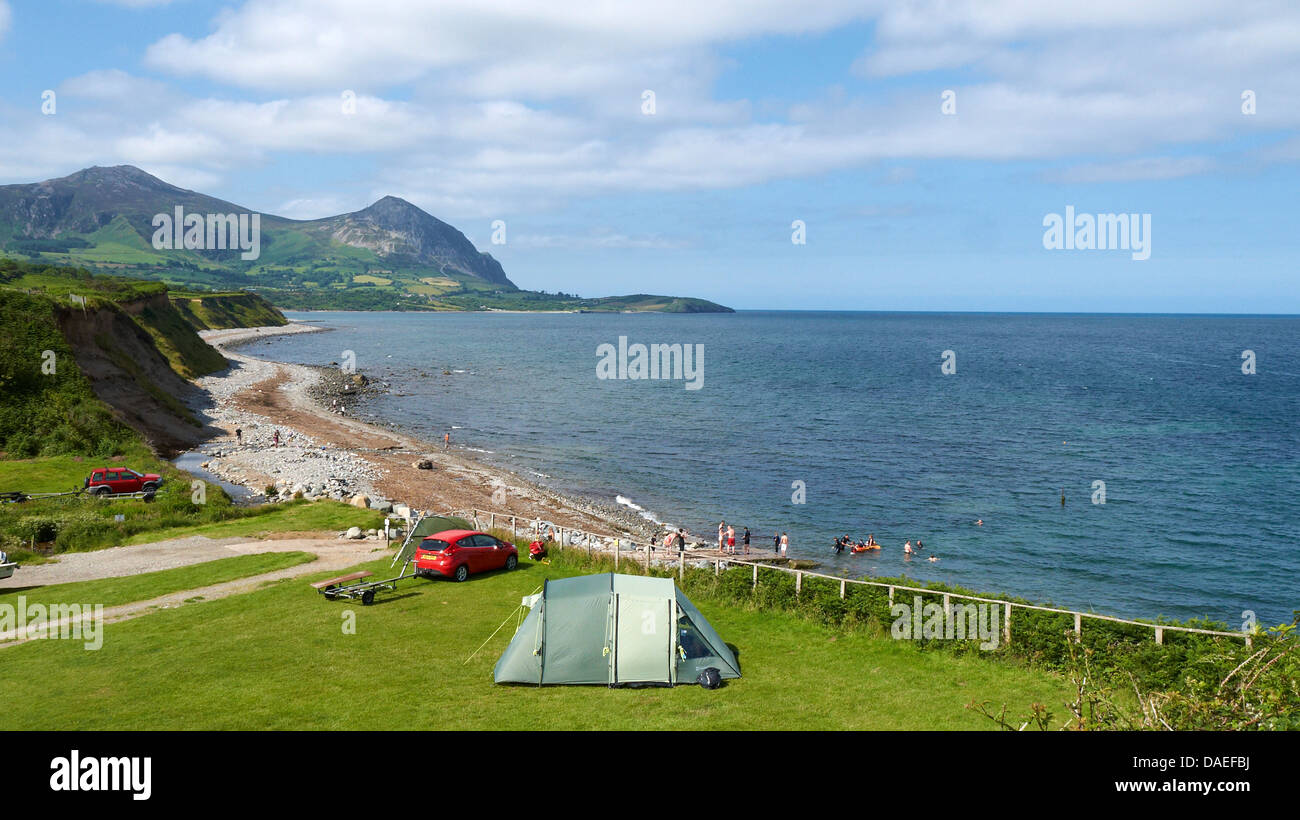 Aberafon camp site near Caernarfon on the seaside in North Wales UK ...
