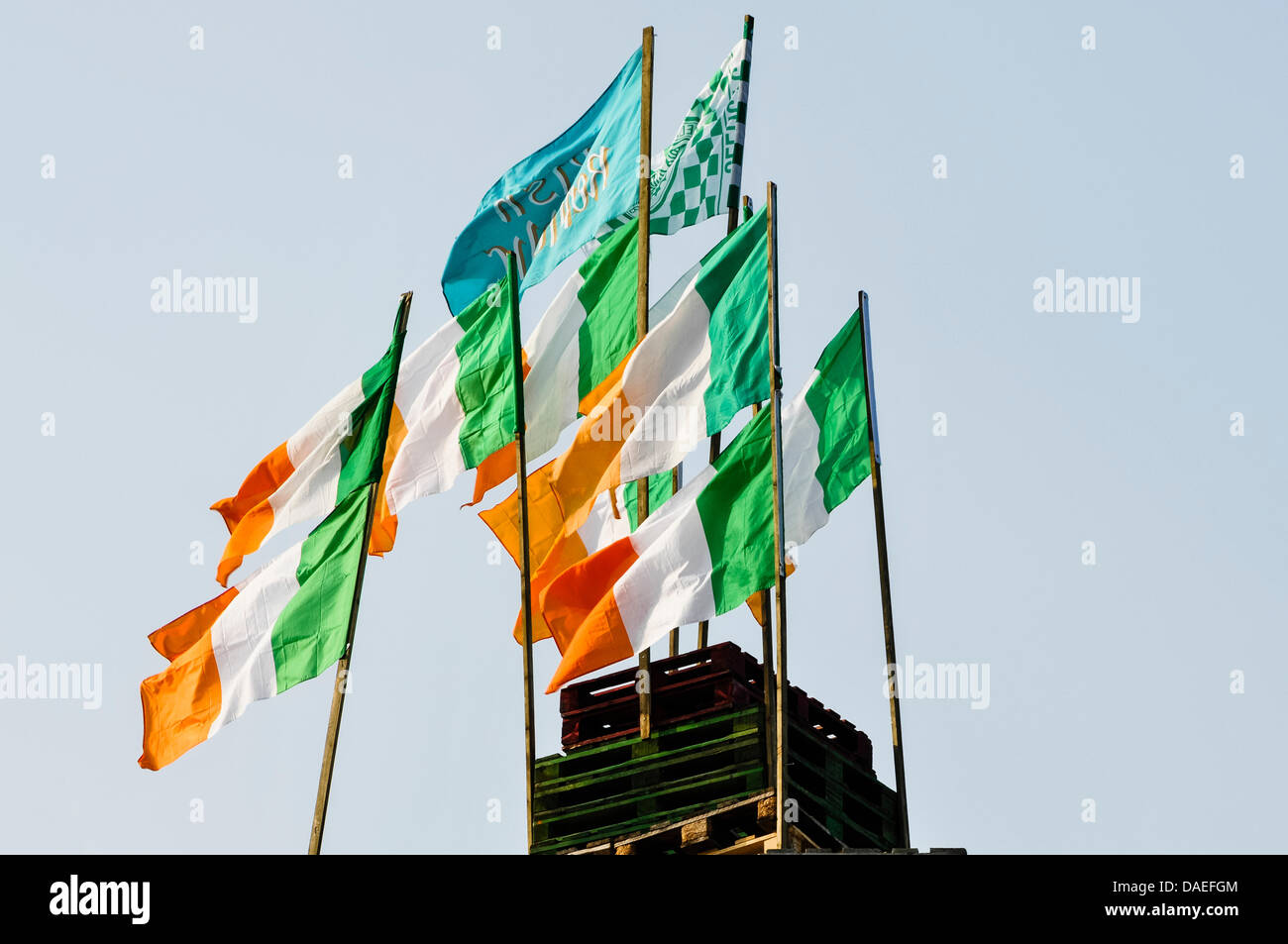 Irish tricolour flags Stock Photo - Alamy