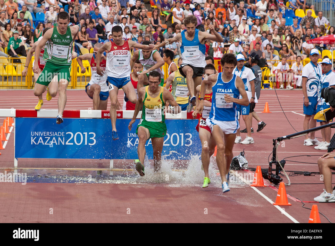 Kazan, Russia, July 11, 2013. Track and field athletics. Running and ...