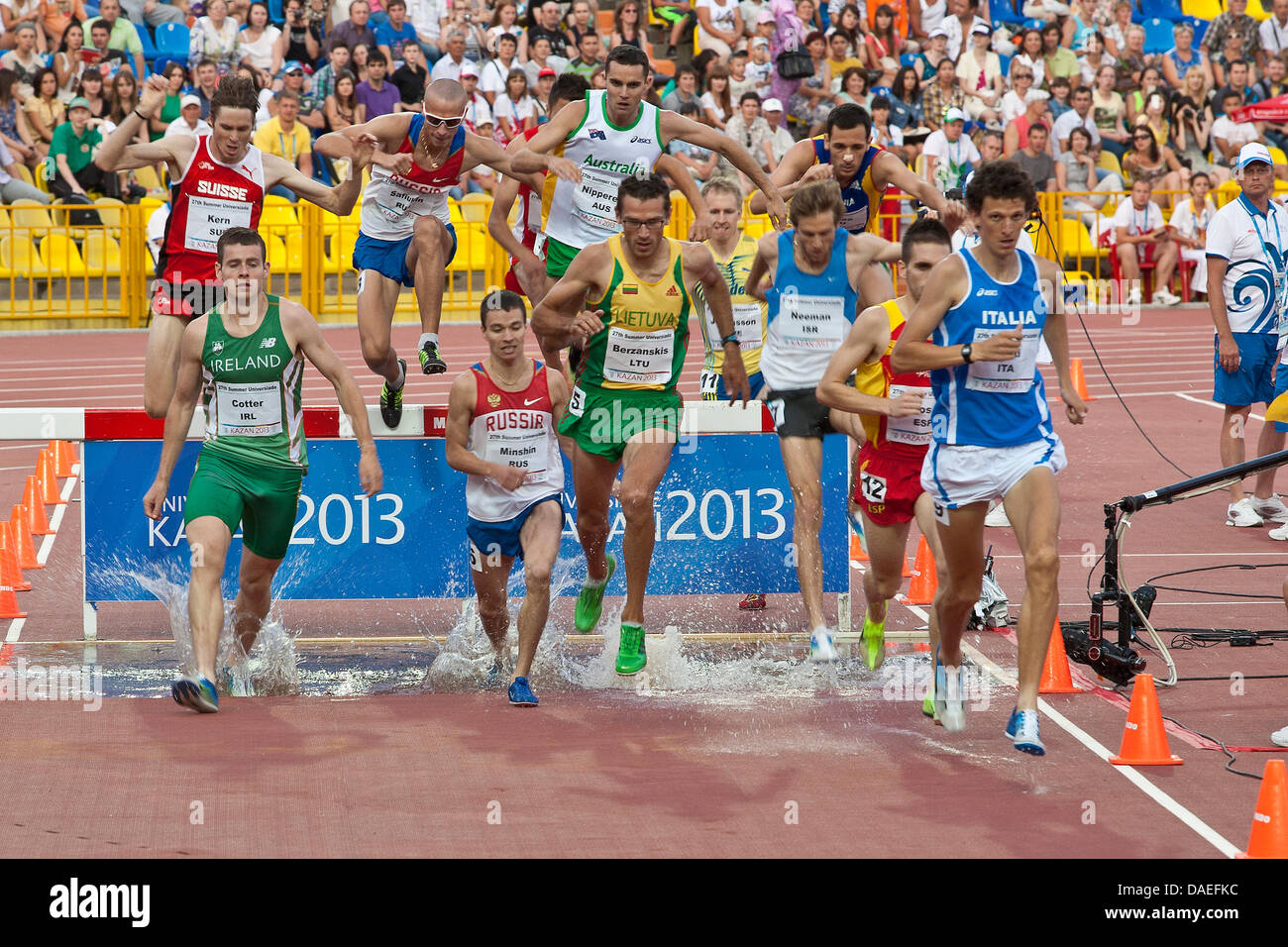 Kazan, Russia, July 11, 2013. Track and field athletics. Running and ...