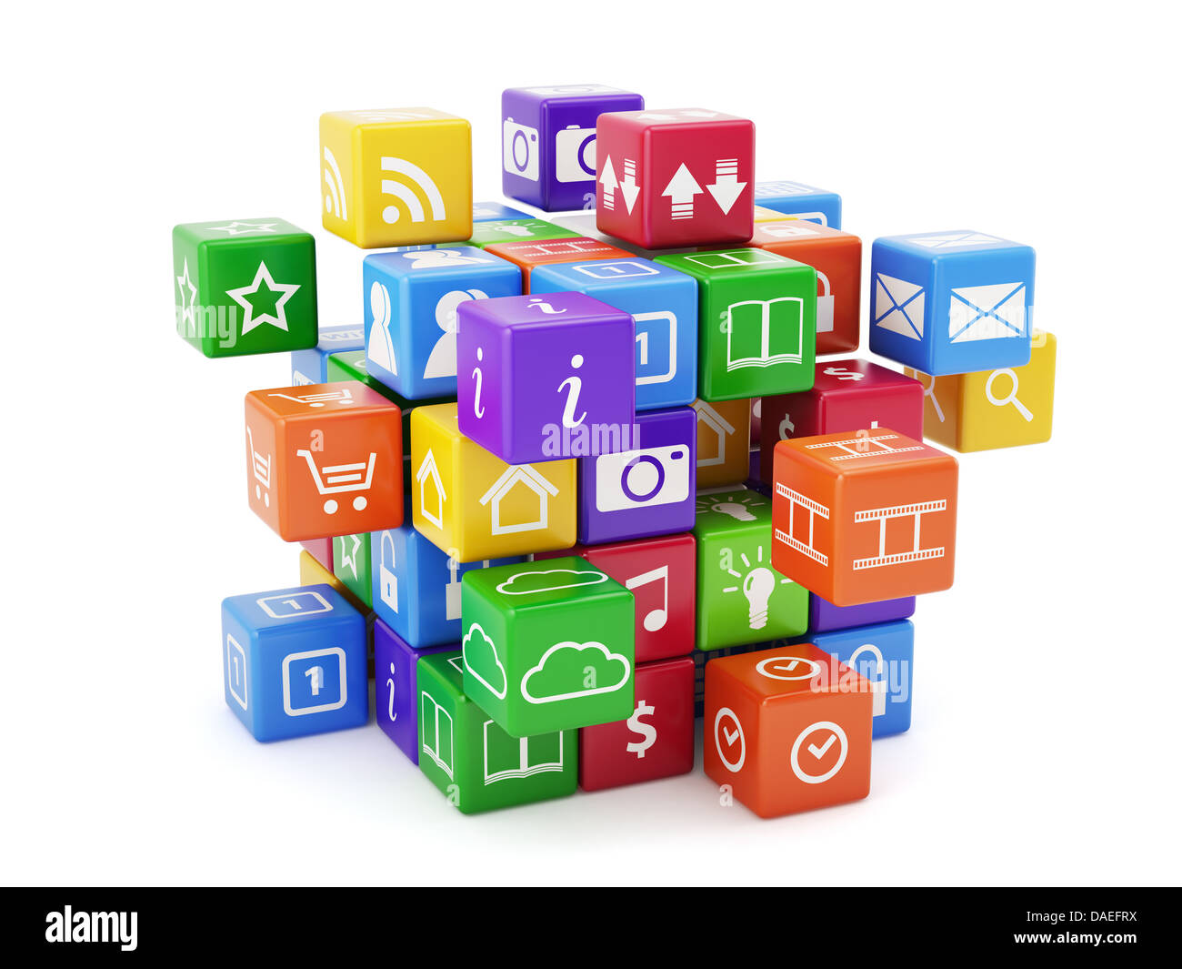 3d illustration of software concept. Icons isolated on white background ...