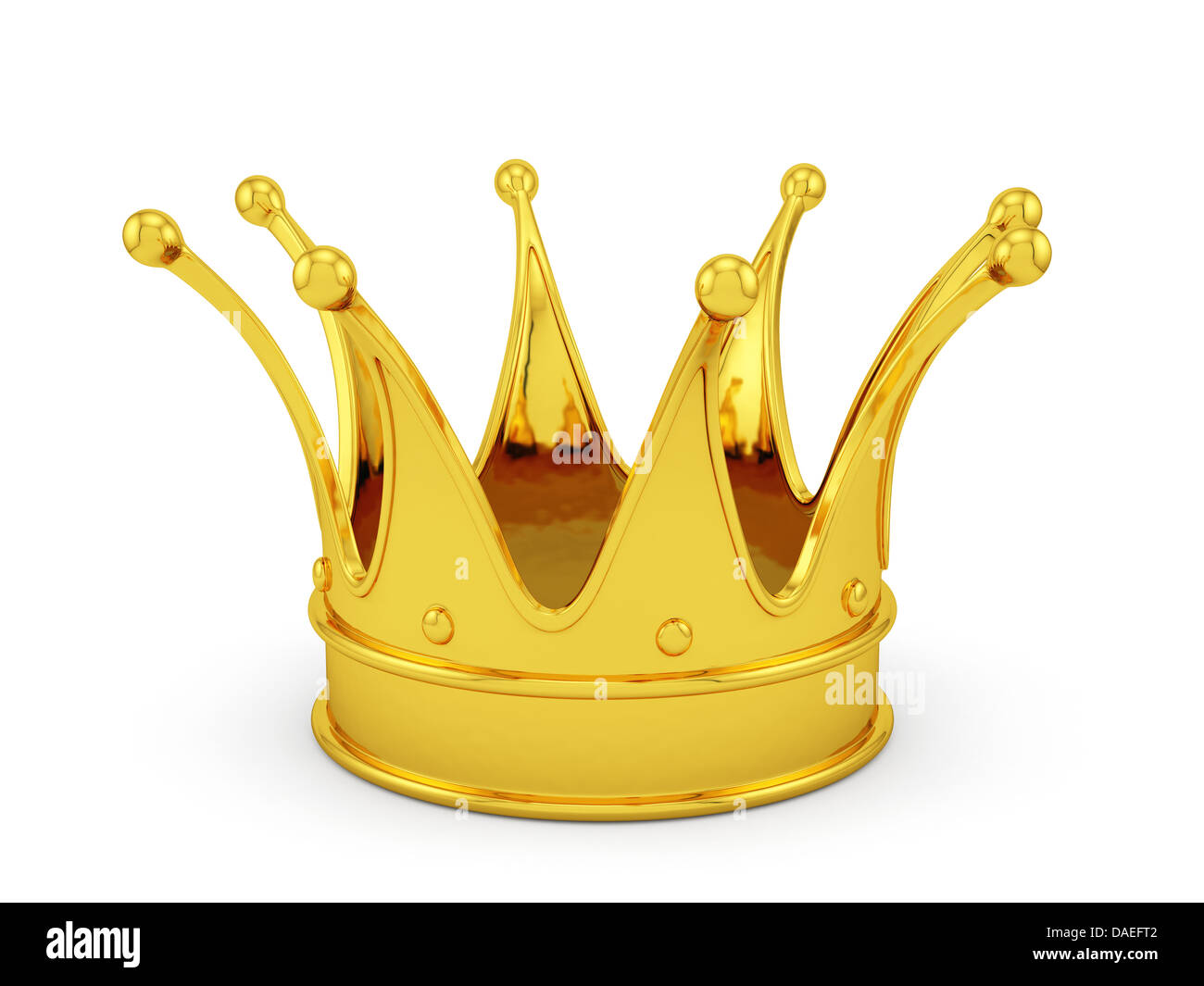 3d render of gold crown isolated on white background Stock Photo - Alamy