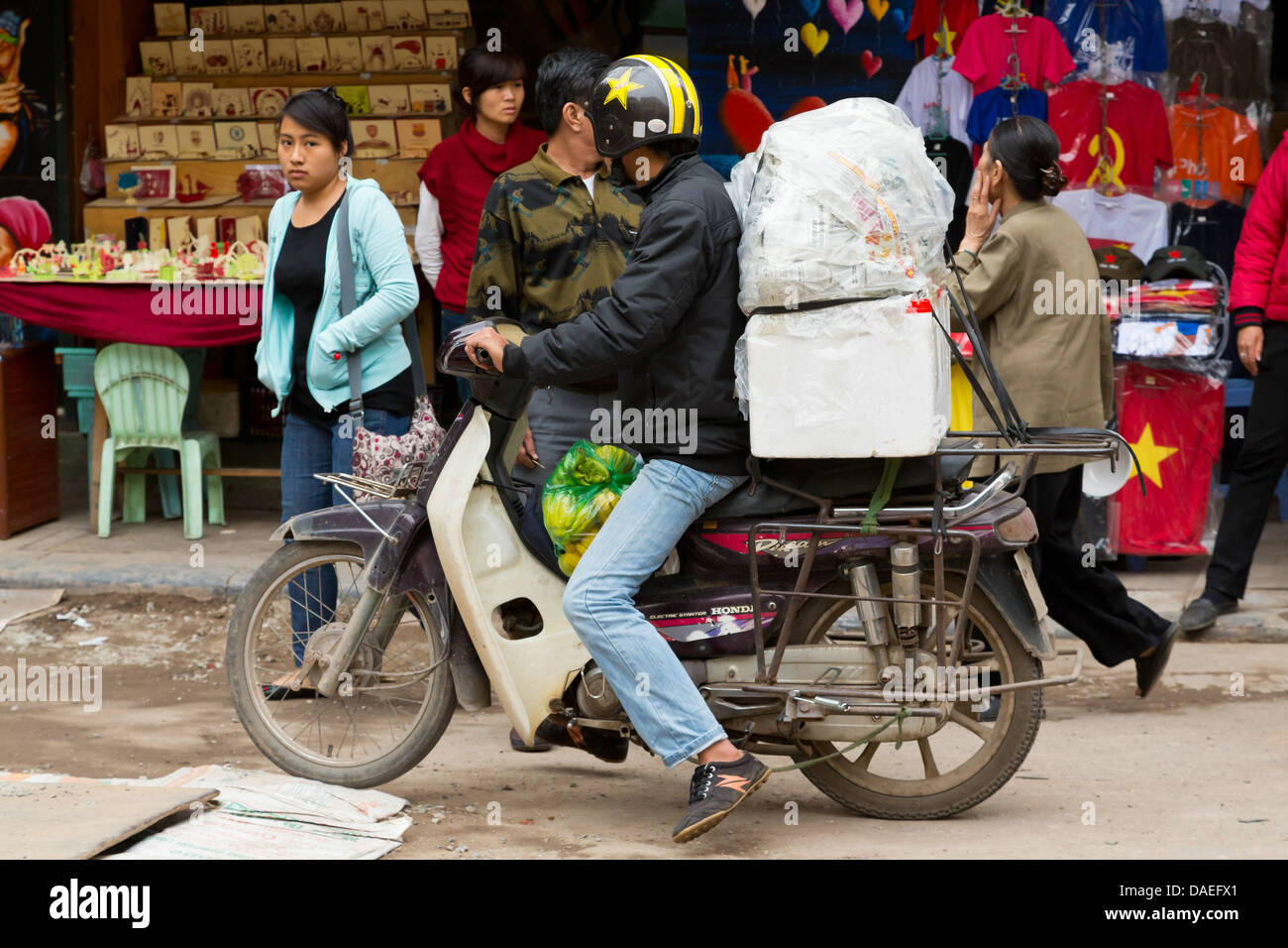 Scooter Drivers in Hanoi, Vietnam Stock Photo - Alamy