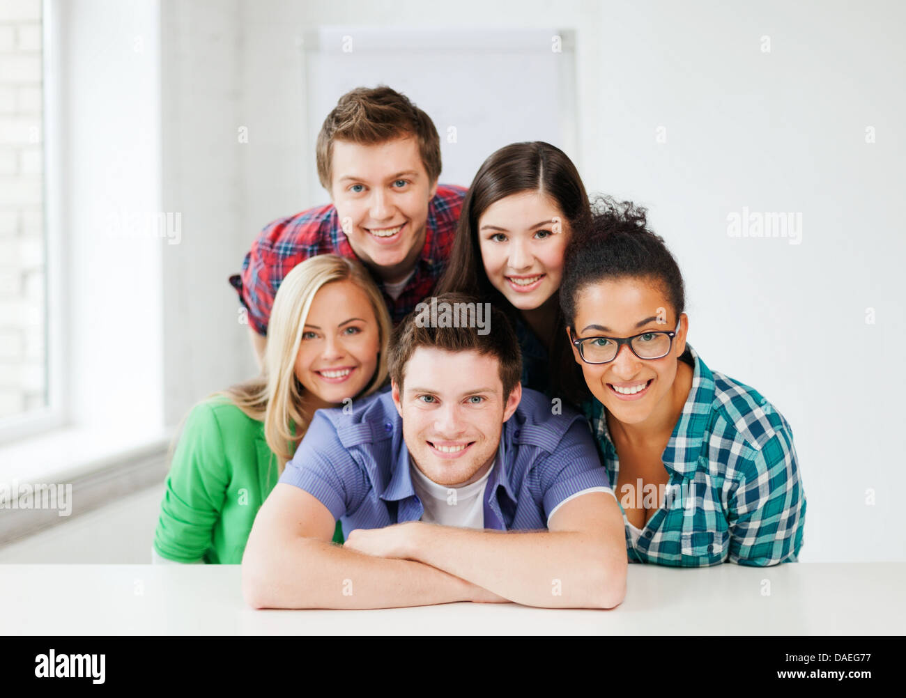 group of students at school Stock Photo - Alamy