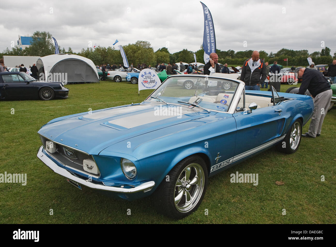 A blue sports car on display at the Bromley Pageant of Motoring in ...