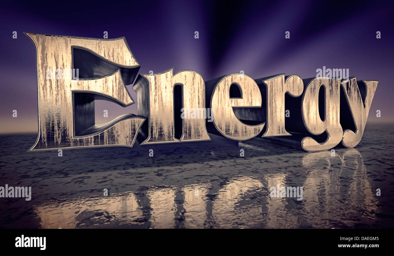 Energy text illustration 3D Stock Photo - Alamy