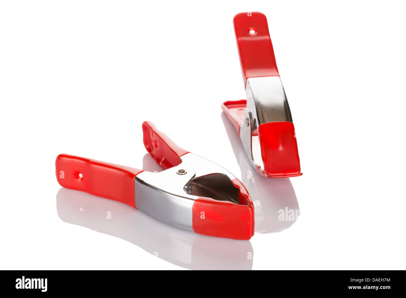 Red pliers. Manual tool. Isolated on white background close up Stock ...