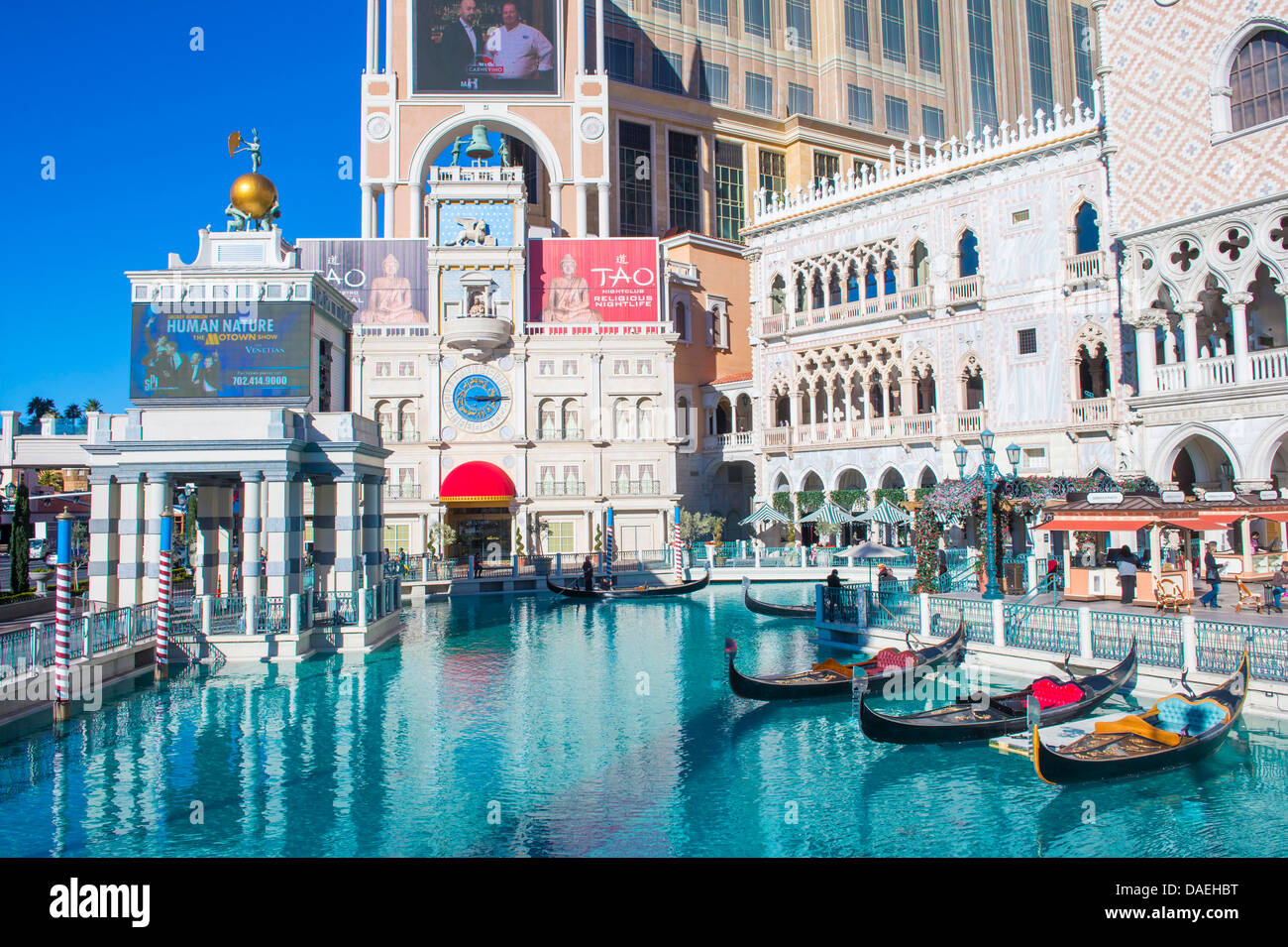 The Venetian hotel and replica of a Grand canal in Las Vegas Stock ...