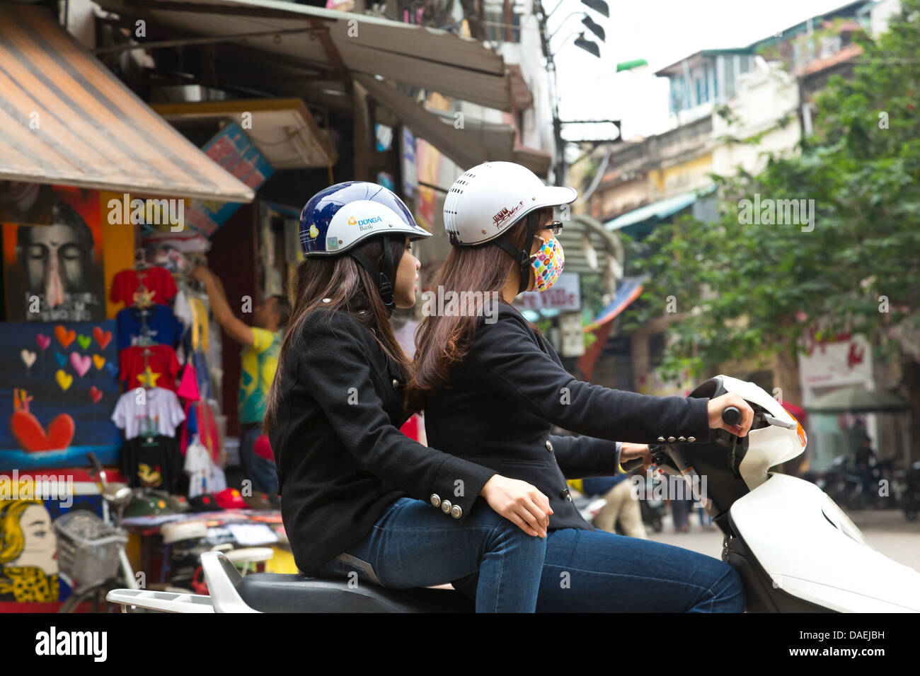 Scooter Drivers in Hanoi, Vietnam Stock Photo - Alamy