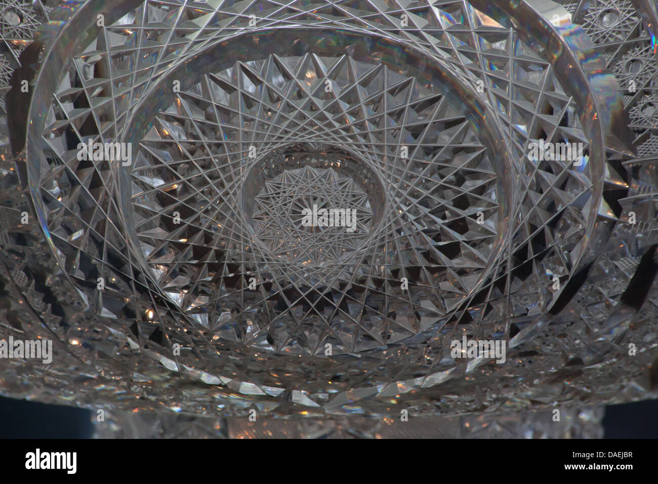 Light flowing through pattern and form of a cut glass for a abstract ...