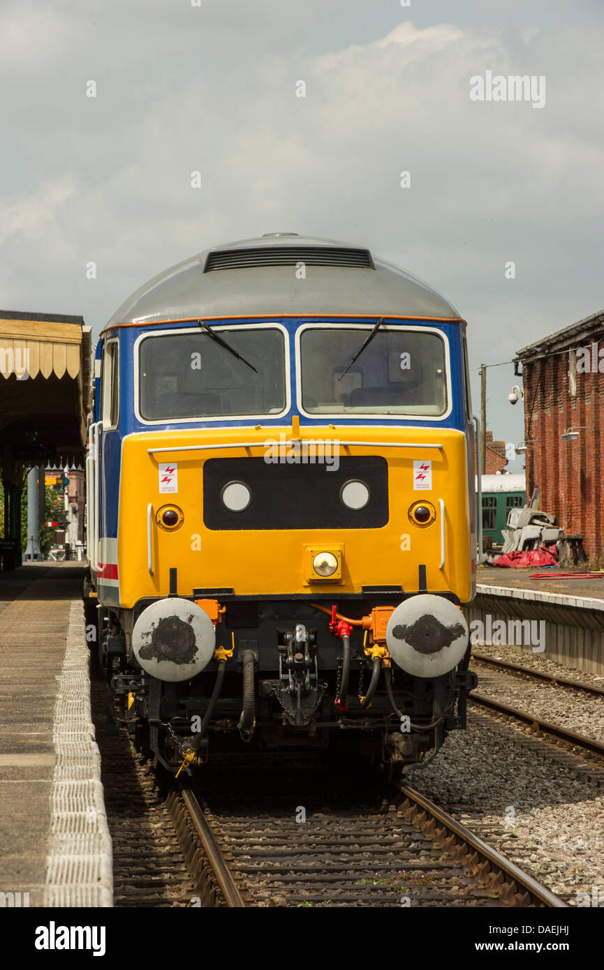 Class 47 diesel train stands at Dereham Station on the Mid Norfolk ...