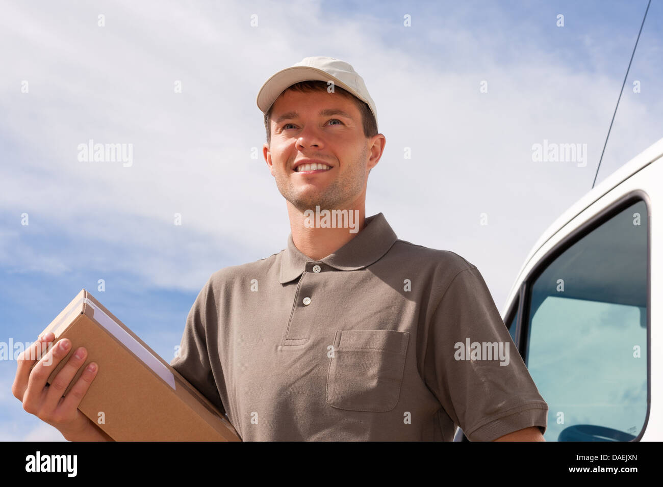 Postal service - delivery of a package through a delivery service Stock ...
