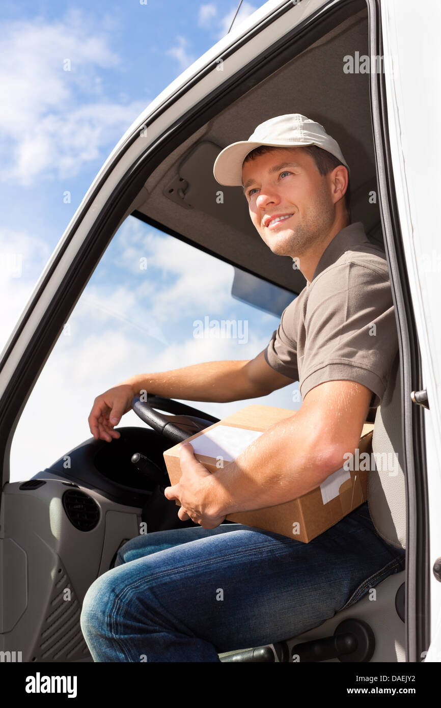 Postal service - delivery of a package through a delivery service Stock ...