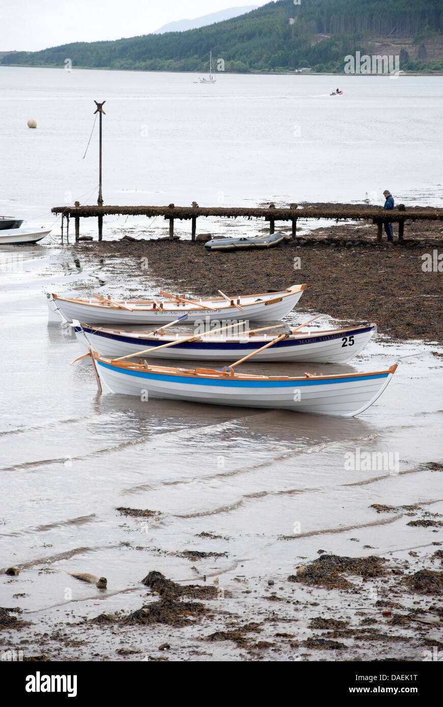 Three Fair Isles St Ayles Skiffs Beached at Tighnabruaich Scotland ...