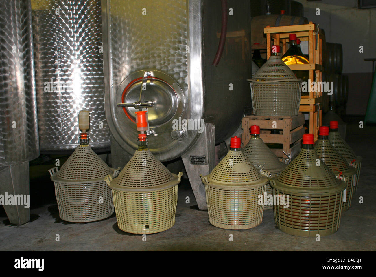 tools for fermentation in a winery, Germany Stock Photo - Alamy