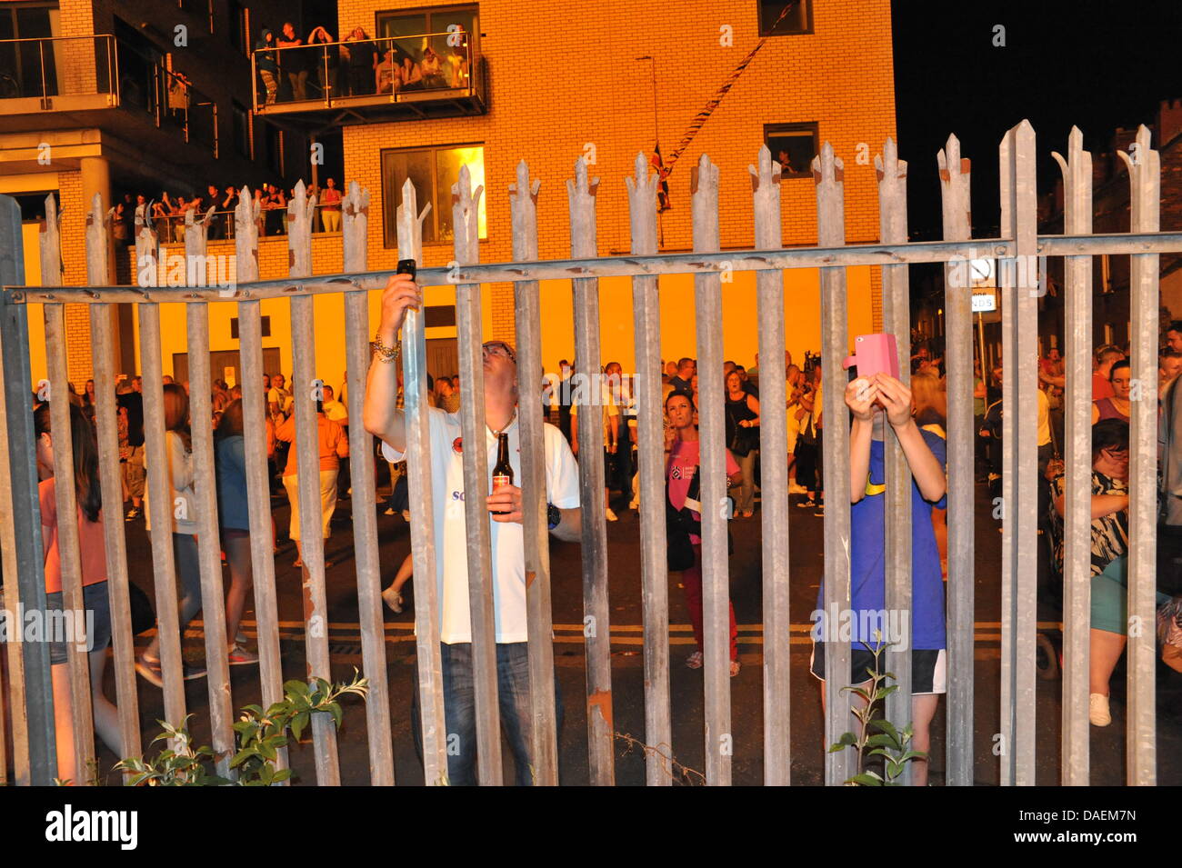 Belfast, UK. 11th July, 2013. On July 11, 'Eleventh Night' bonfires are ...