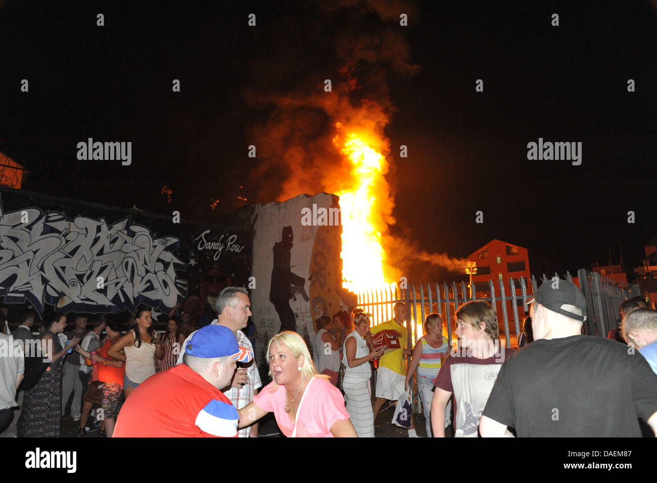 Belfast, UK. 11th July, 2013. On July 11, 'Eleventh Night' bonfires are ...