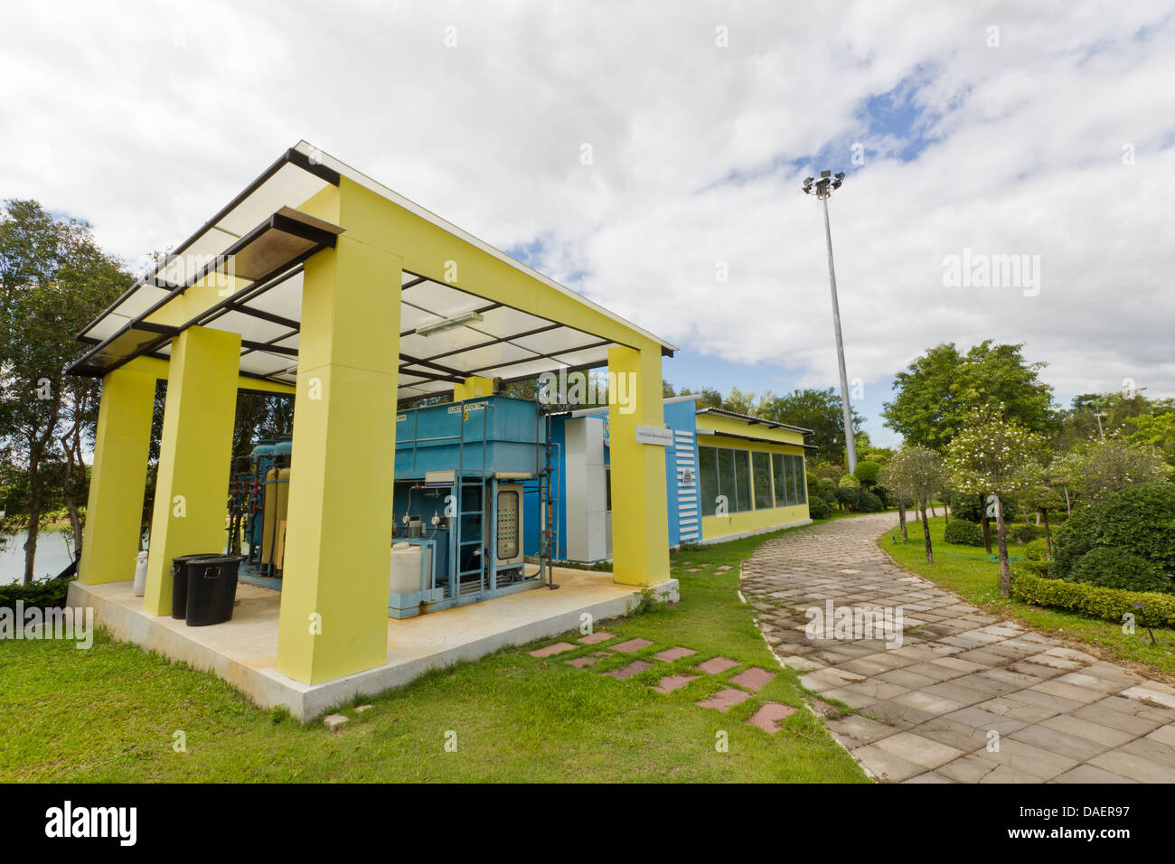 Yellow Shelter Building of Control Room for Waste Water System in the ...