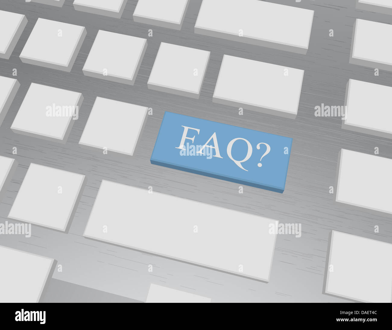 3d Render of a Keyboard Key Saying FAQ Stock Photo - Alamy