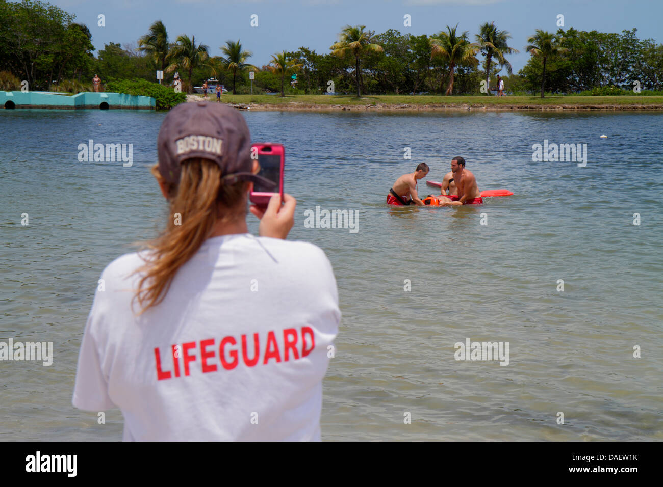 Female lifeguard at water park hi-res stock photography and images - Alamy