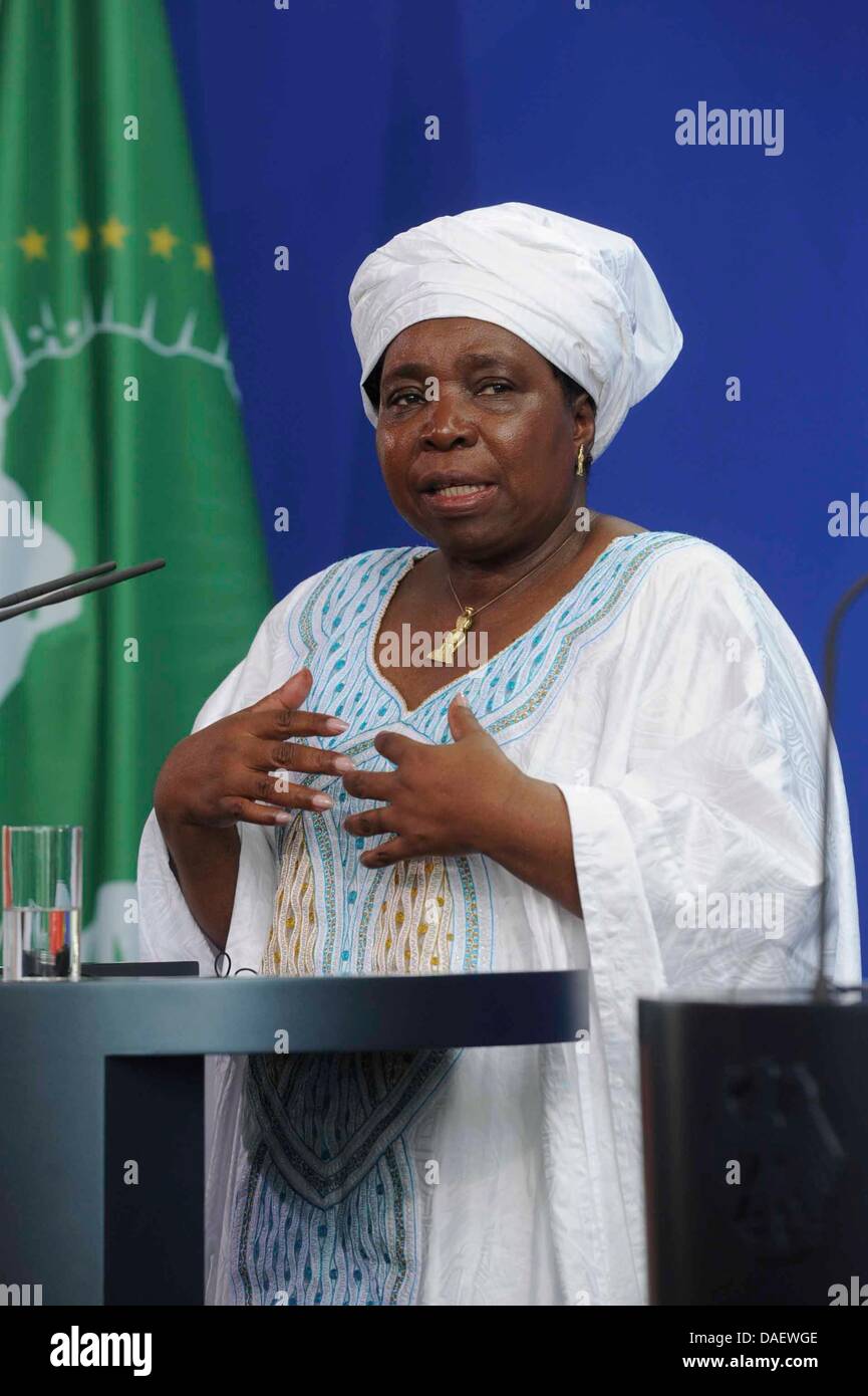 German Chancellor Angela Merkel and the President of the African Union ...