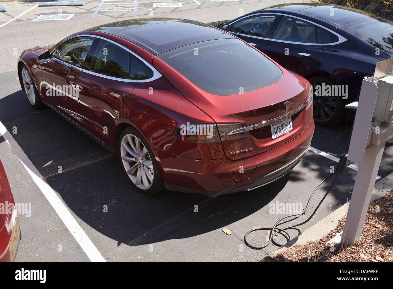 July 11, 2013 - Palo Alto, California, U.S. - A row of Tesla Model S ...
