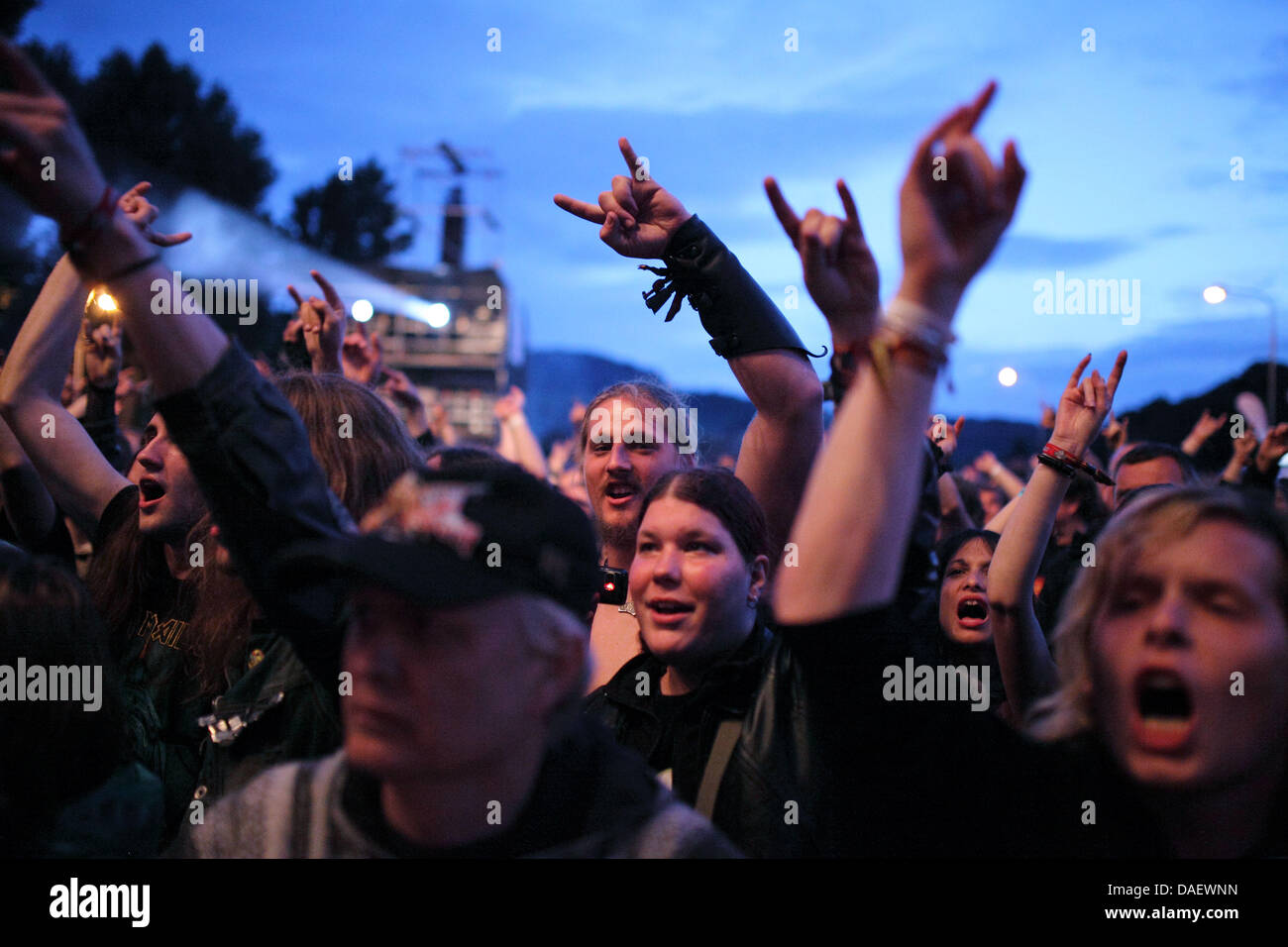 Vizovice, Czech Republic. 11th July, 2013. Fans of Finnish rock band ...
