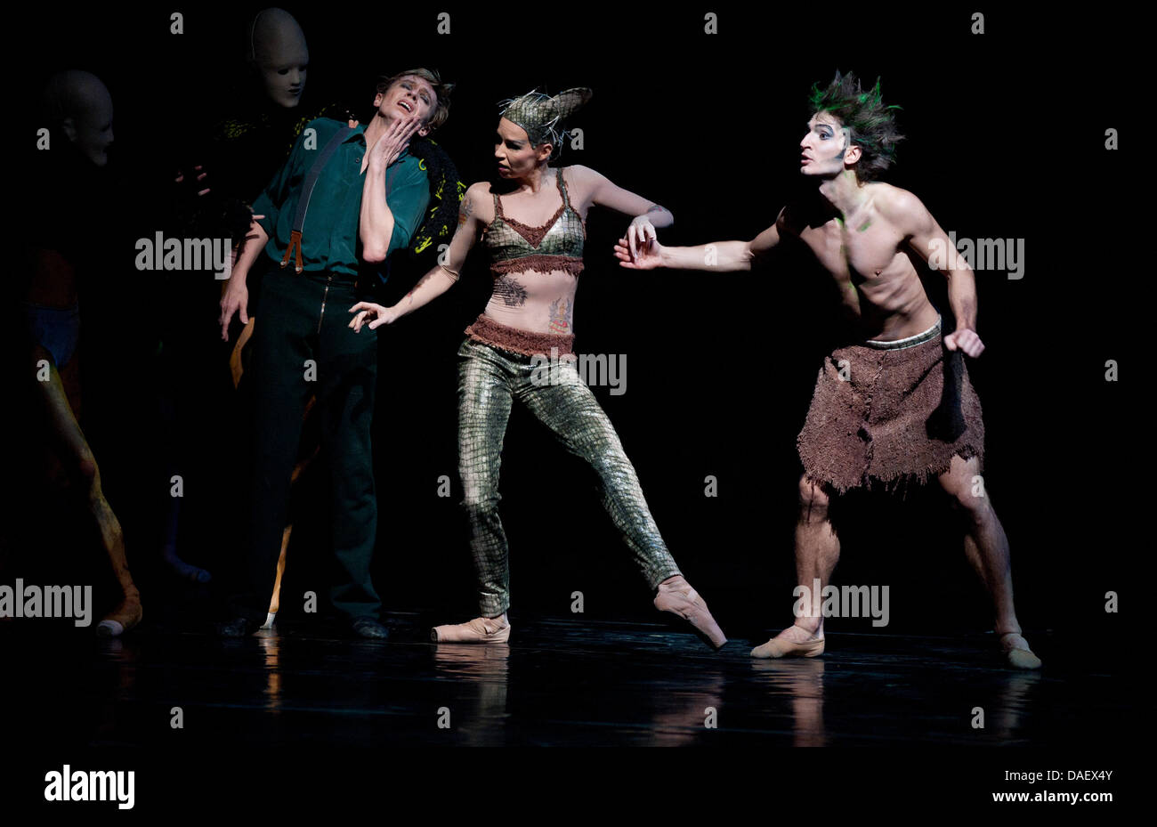 Dancers Vladimir Malakhov (L-R), Beatrice Knop and Dinu Tamazlacaru are ...