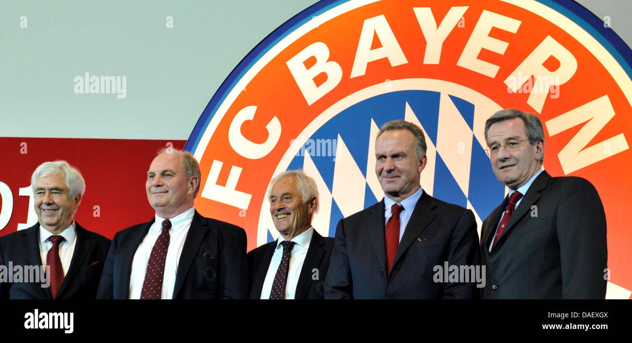 The Chaimanship of FC Bayern, Vice President Fritz Scherer (L-R), President Uli Hoeness, Vice ...