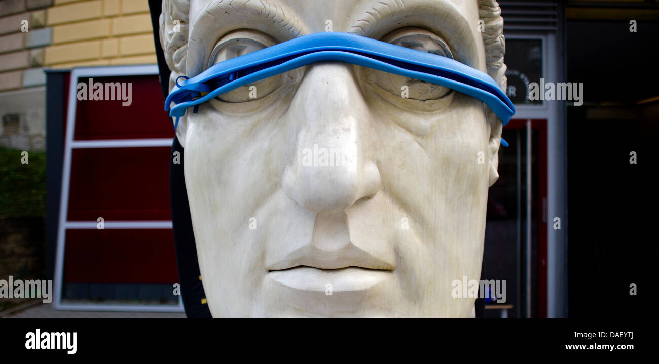 A reconstruction of the head of a statue of the Roman Emperor ...