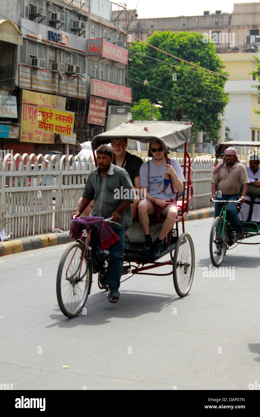cycle rickshaw at chandni chowk, New Delhi, India Stock Photo - Alamy