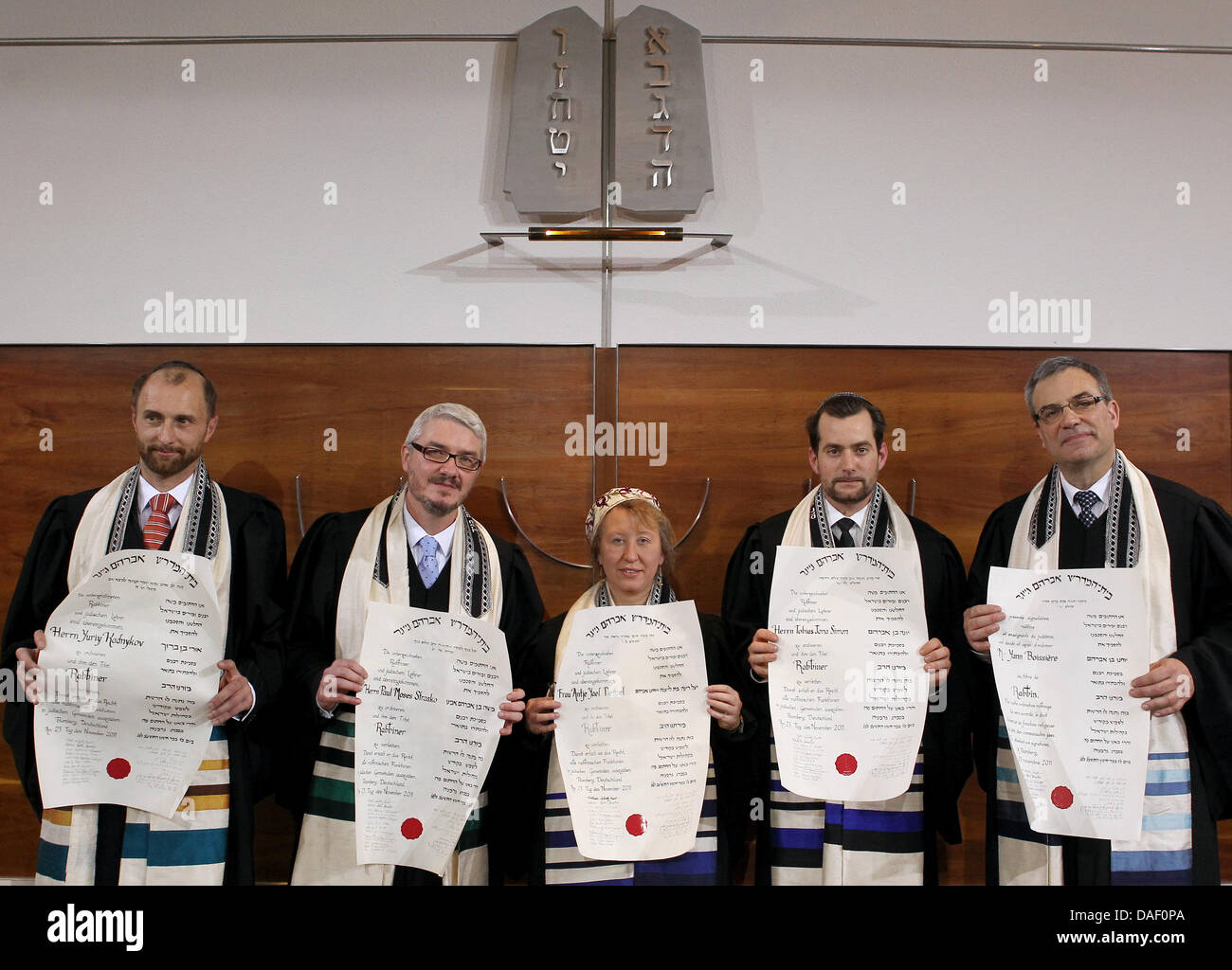 The newly ordained rabbis Yuriy Kadnykov, Paul M. Strasko, Antje Yael ...