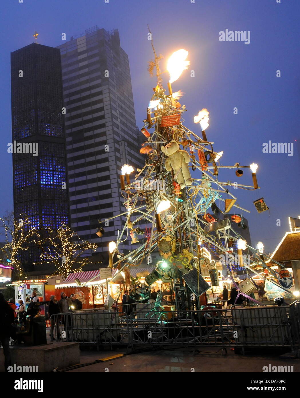 The 'Traffic Tree' made of scrap by artist Thomas Plattner stands on ...