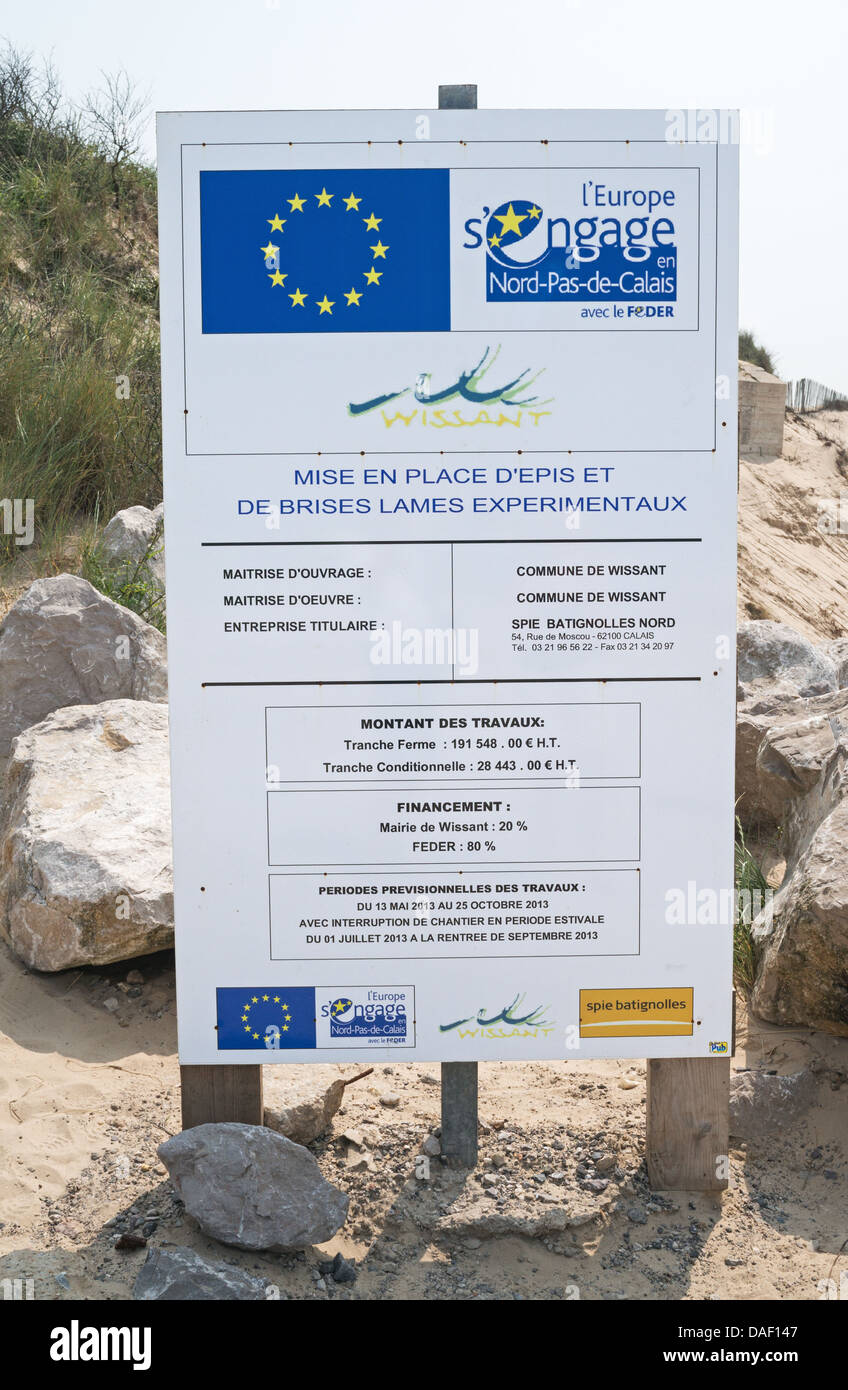 EEC sign giving details of experimental breakwater installed on the ...