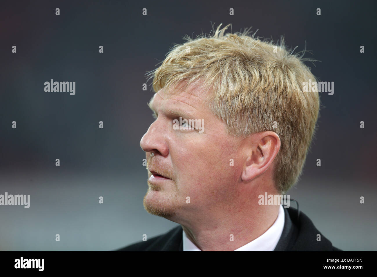 TV expert and former soccer player Stefan Effenberg looks on prior to ...