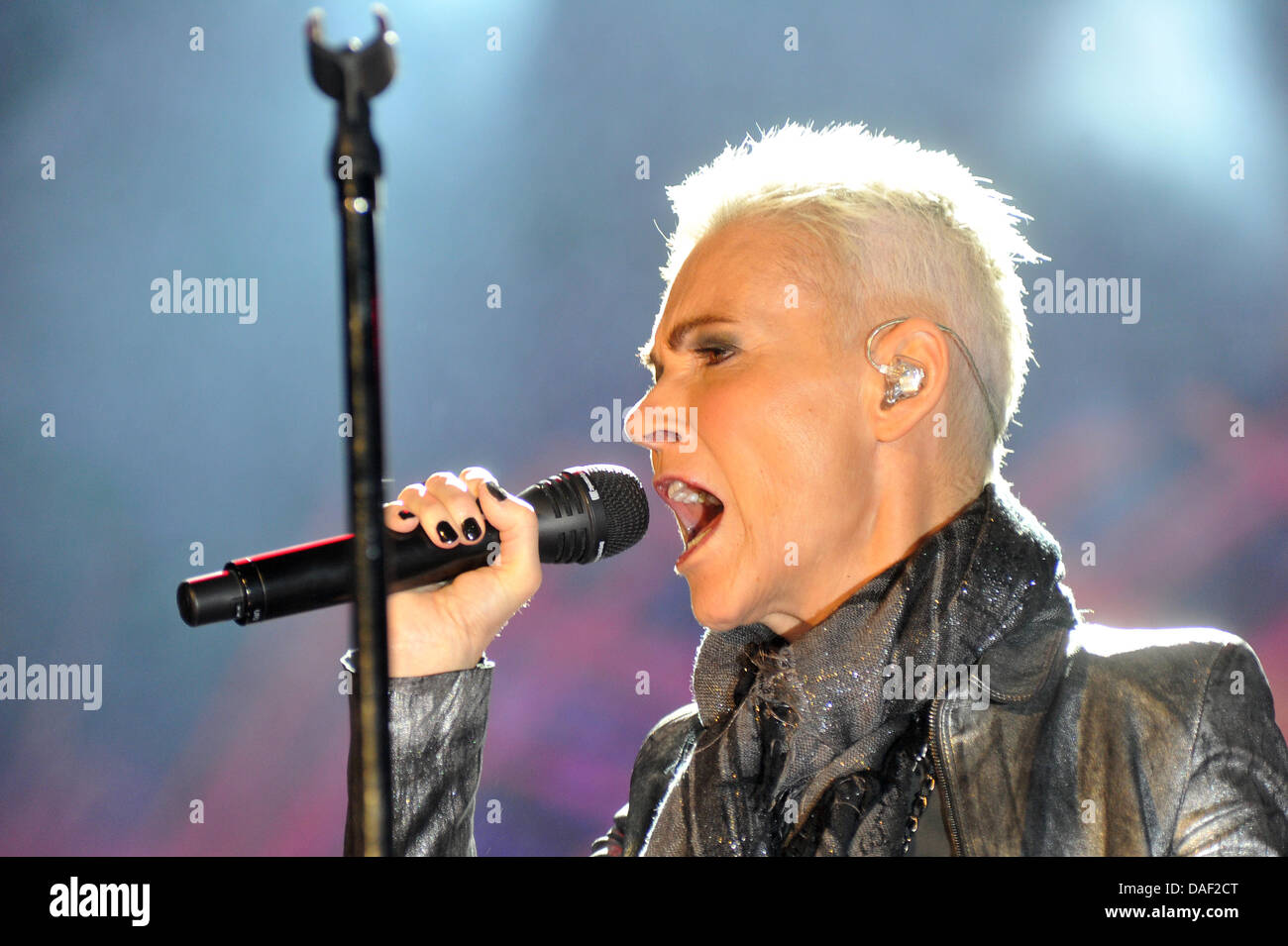 The singer of the Swedish Pop band Roxette, Marie Fredriksson, performs ...