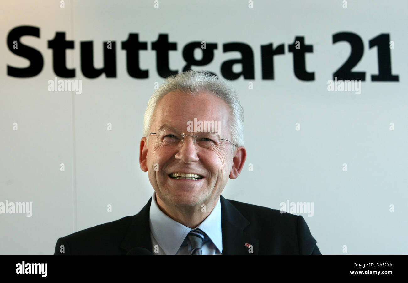 Deutsche Bahn CEO Ruediger Grube smiles during a press conference on ...