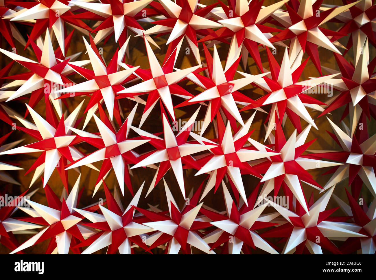 Completed Moravian stars sit in the exhibition workshop of Hernnhuter ...