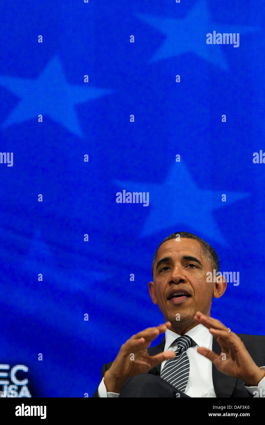 United States President Barack Obama answers questions at the Asia ...