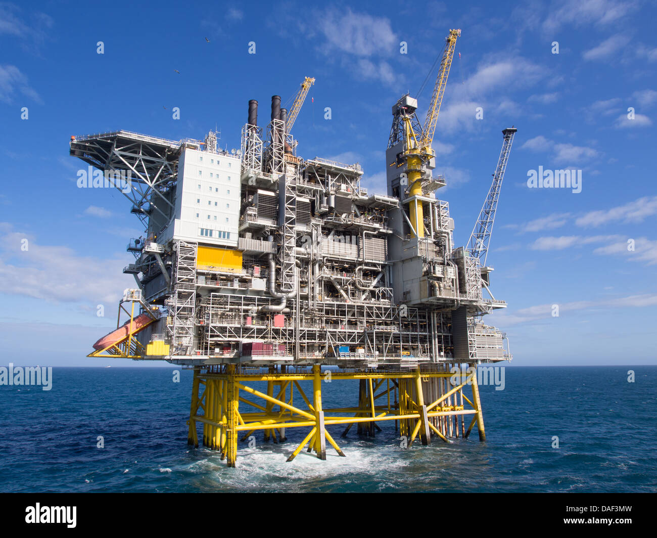 Offshore oil platform on the North Sea, in the Norwegian sector Stock ...