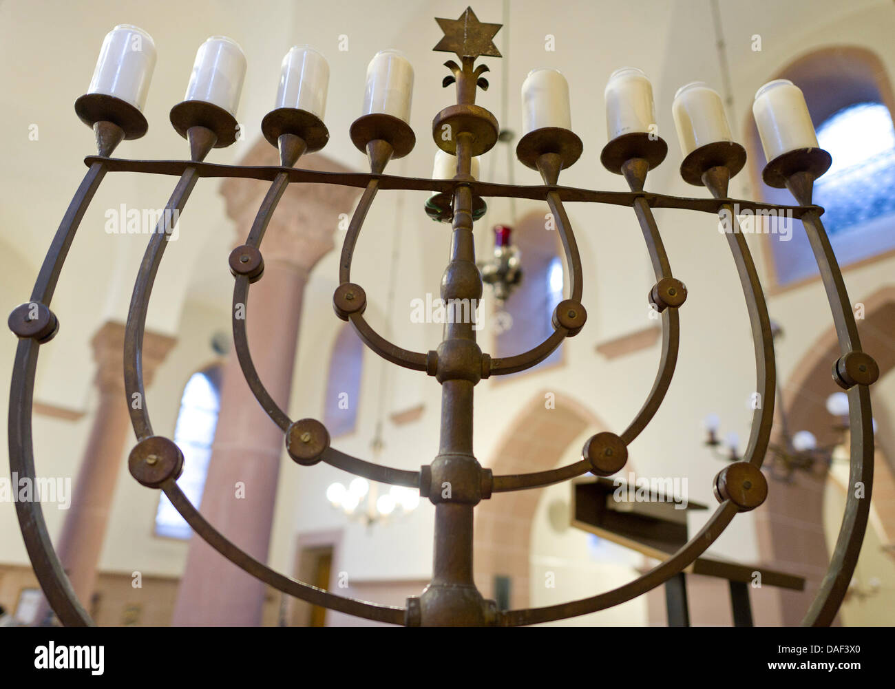 A menorah stands in the Synagogue in Worms, Germany, 29 November 2011 ...