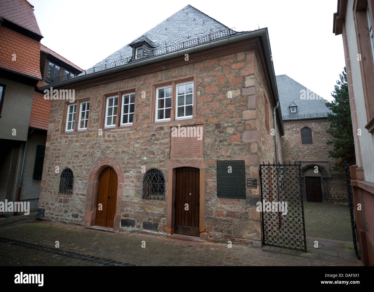 A external facade of the the Synagogue is pictured in Worms, Germany ...