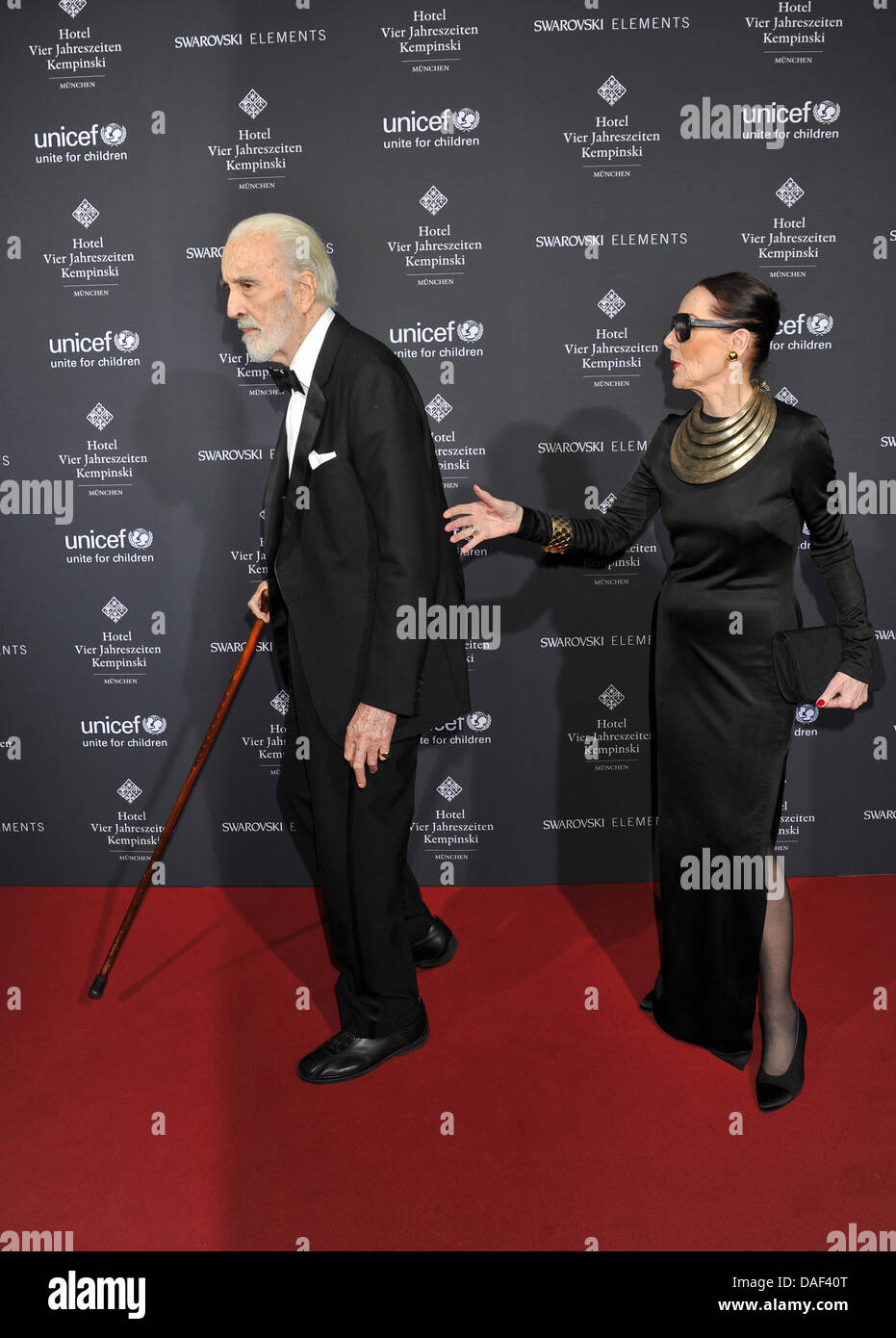 The British actor Christopher Lee and his wife Birgit 'Gitte' Lee ...