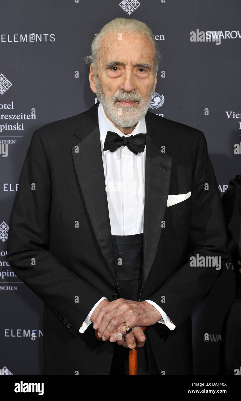 The British actor Christopher Lee arrives to the UNICEF gala ...