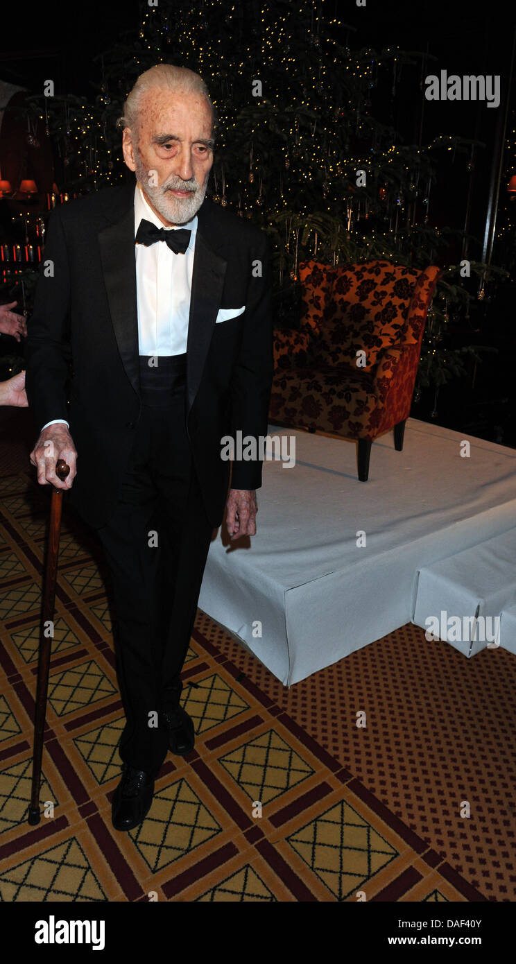 The British actor Christopher Lee arrives to the UNICEF gala ...