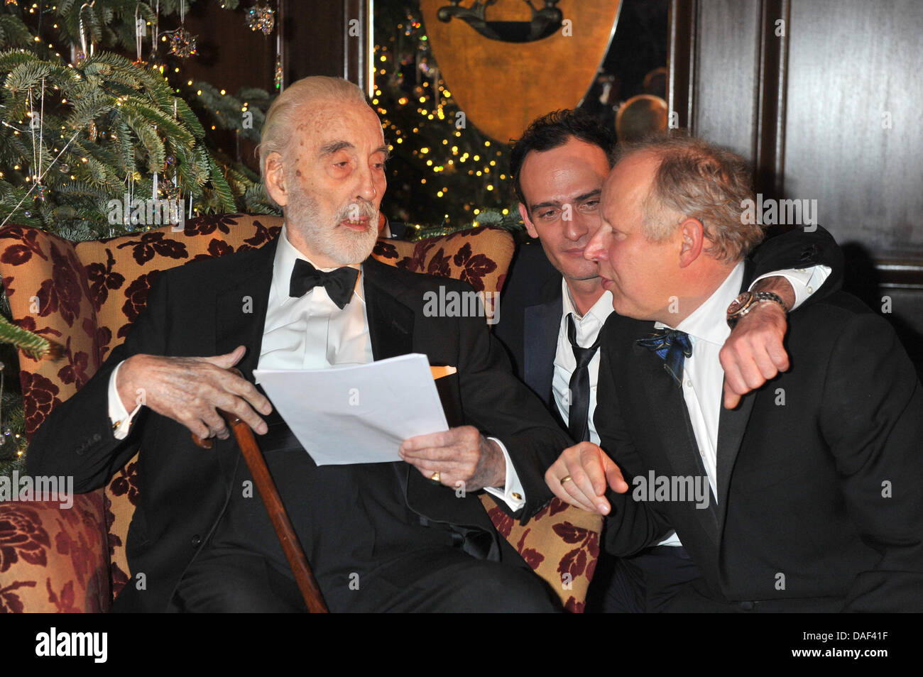 The British actor Christopher Lee (L), German actor Axel Milberg (R ...