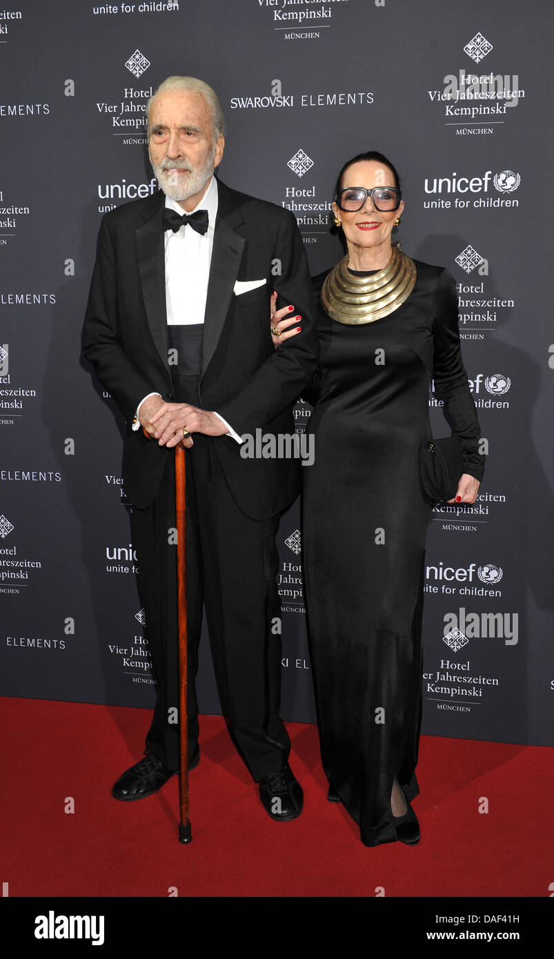 The British actor Christopher Lee and his wife Birgit 'Gitte' Lee ...